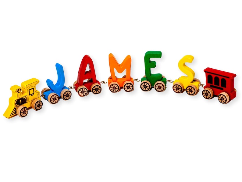 Personalized Wooden Alphabet Train, Custom Baby Gift, Montessori Baby ...