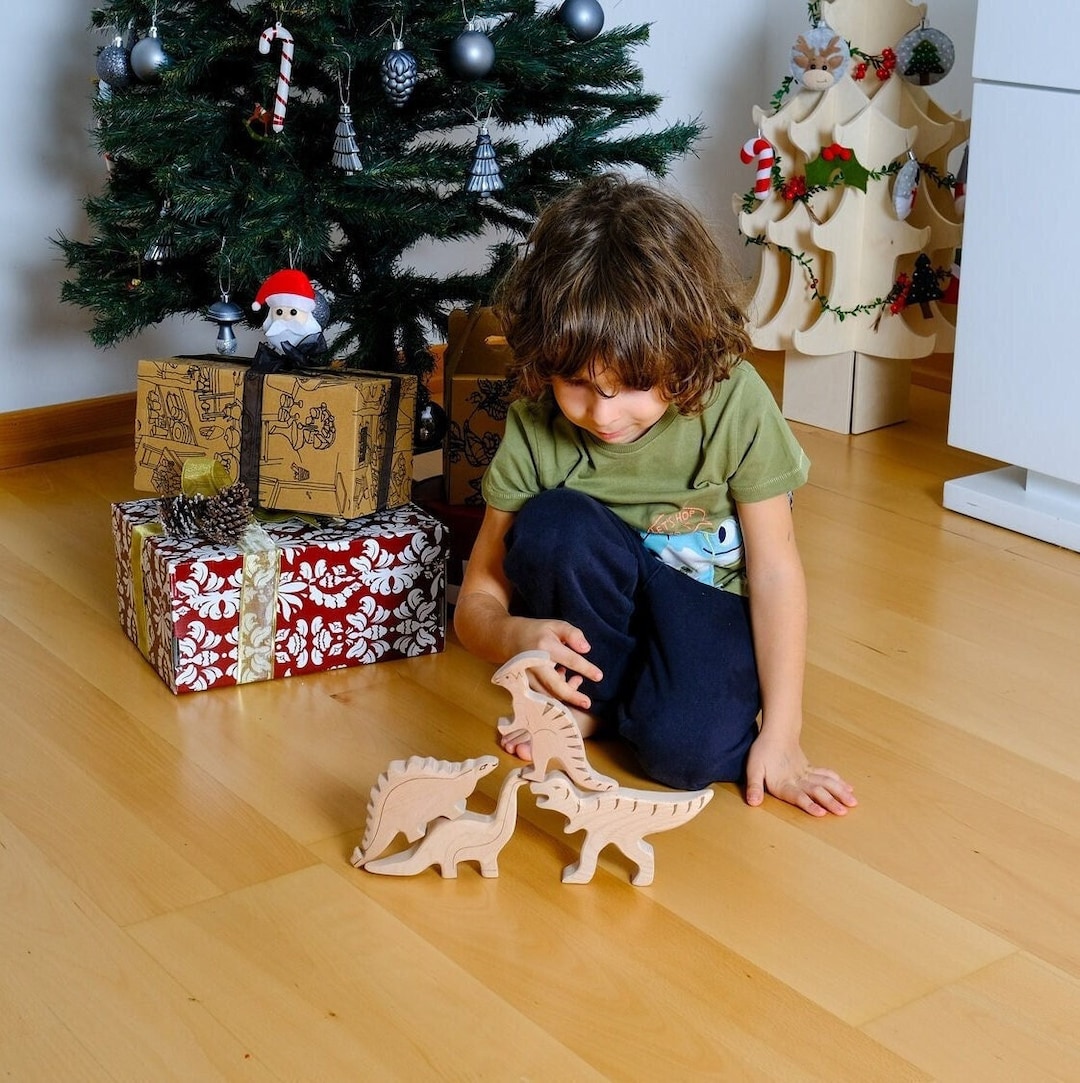 Montessori Wooden Dinosaur Toy Set for Toddlers, Eco Friendly ...