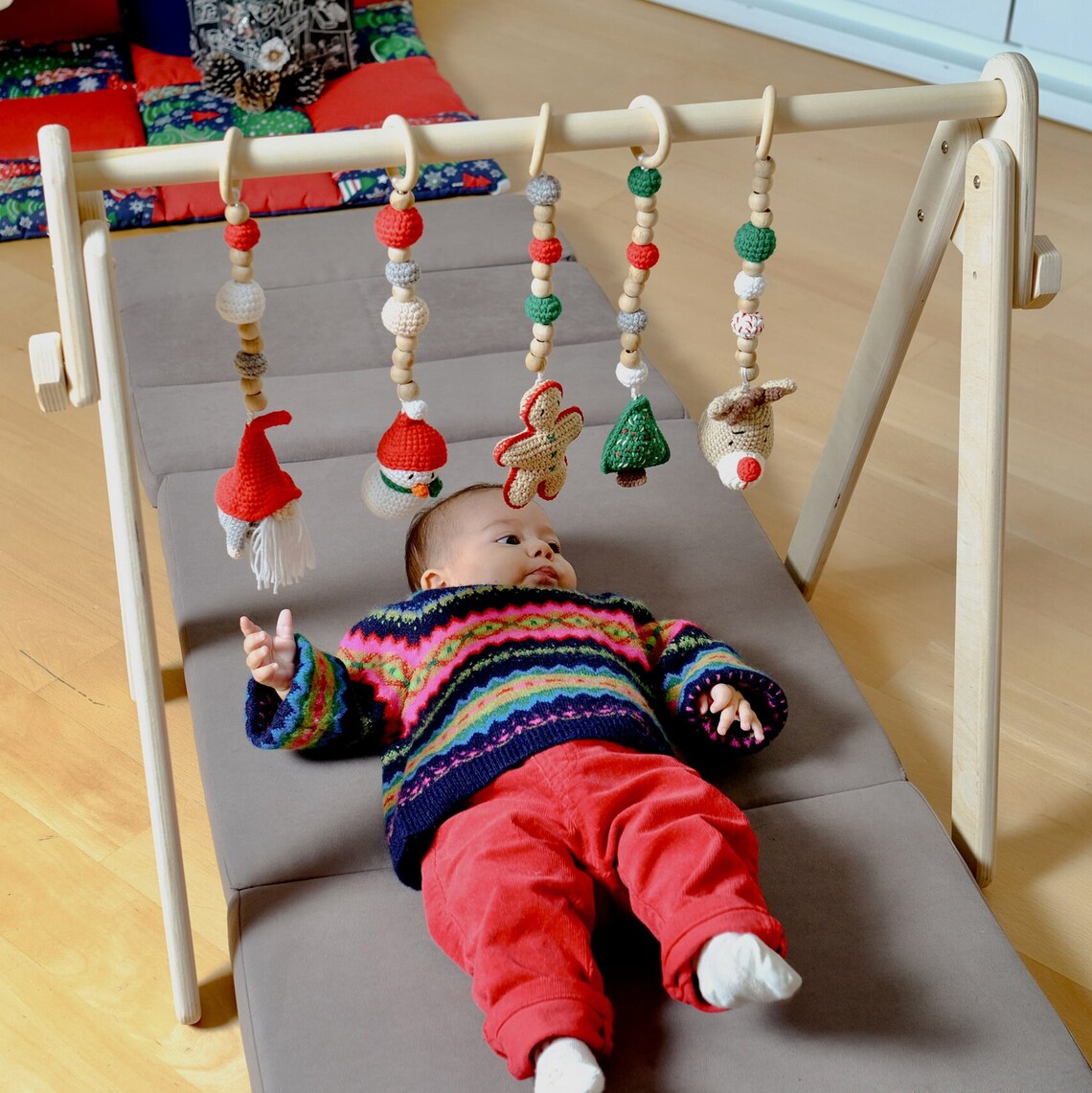 Personalized Baby Play Gym, Wooden Sensory Activity Center, Custom ...