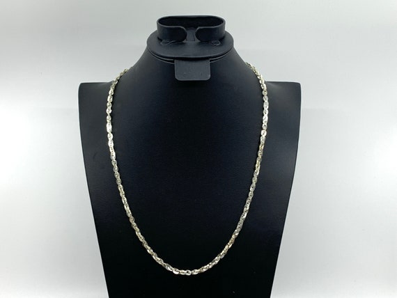 Italy 950 Silver Flat Link Chain Necklace - 24” Mode… - Gem