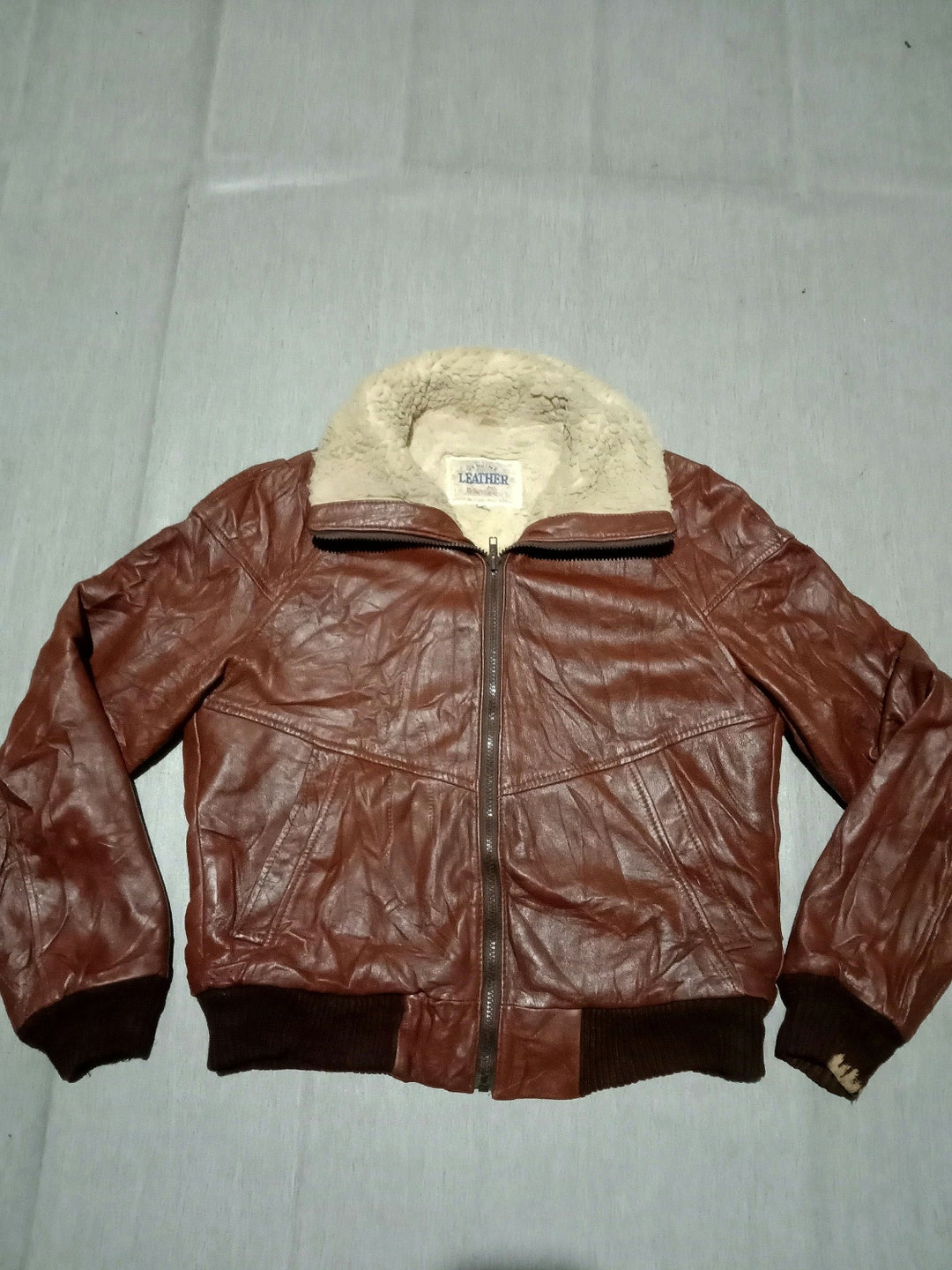 Vintage Flight Leather Jacket 80s - Etsy