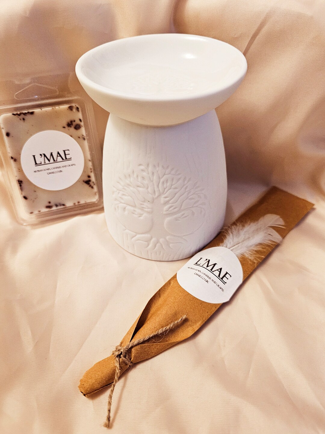 L'mae Tree of Life Oil Burner With White Sage and Cedar Incense With ...