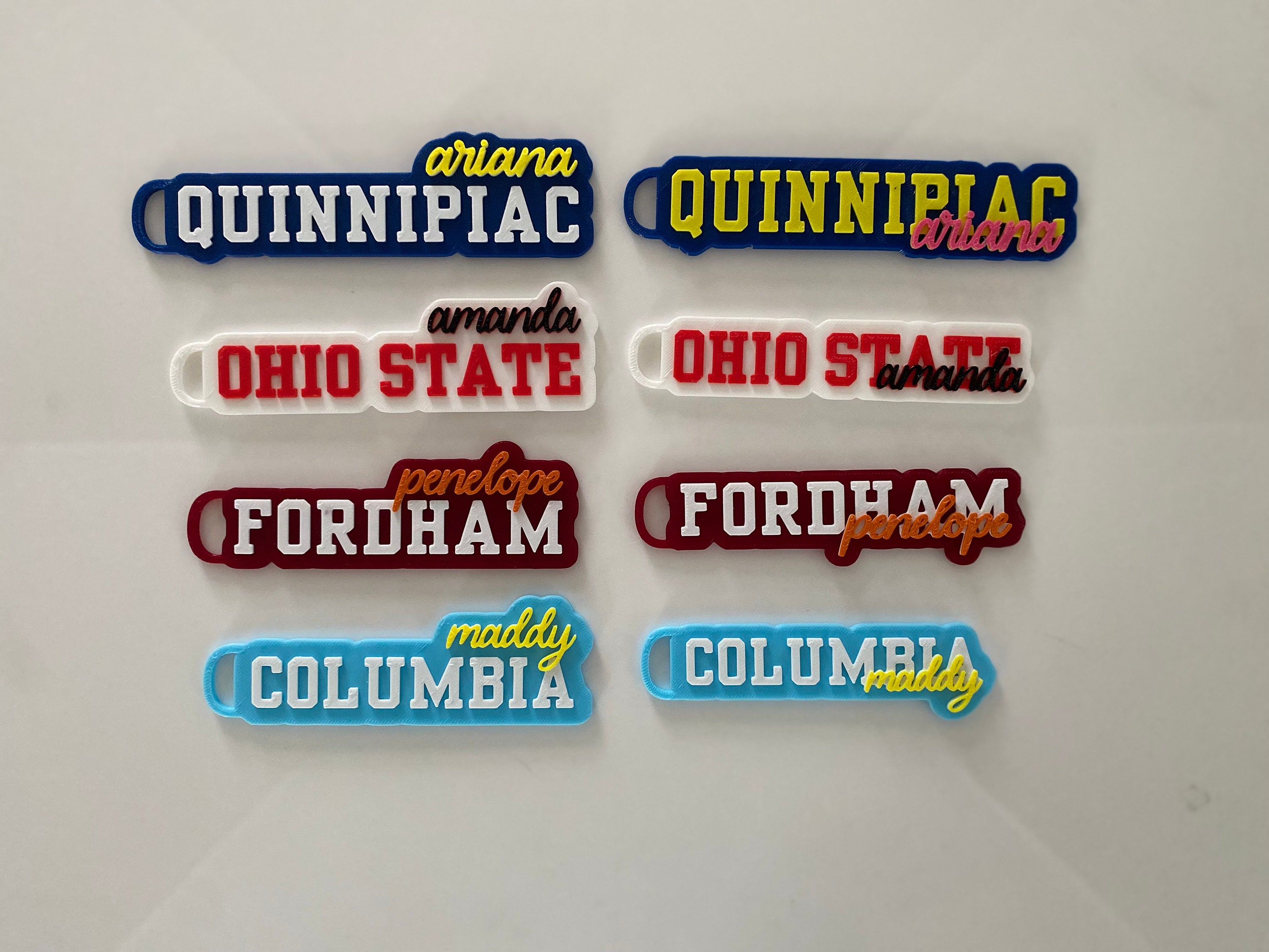 Personalized College Keychain: 3D Printed Backpack Tag - Etsy