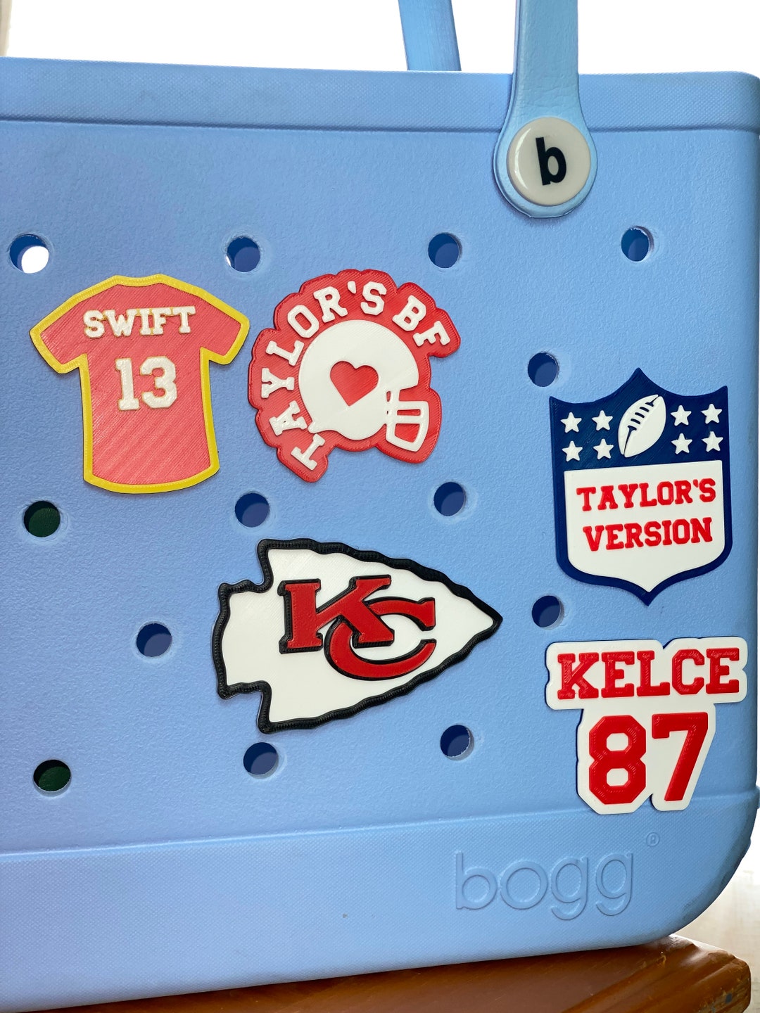 Travis Kelce Kansas City Chiefs Swifty Swagg Bogg Bag Charm - Etsy