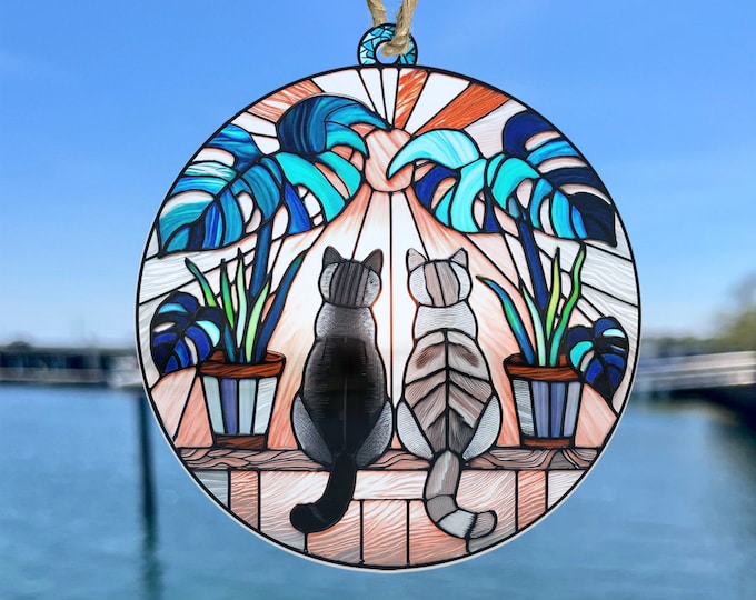 Halloween Witch With Moon Suncatcher, Witchy Window Hanging Decor ...