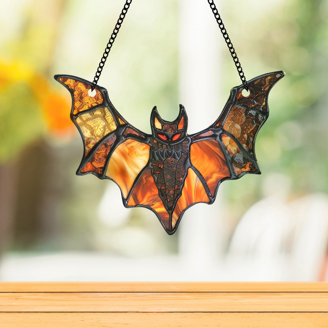 Bat Suncatcher Ornament, Gothic Bat Window Hanging Decor, Spooky ...