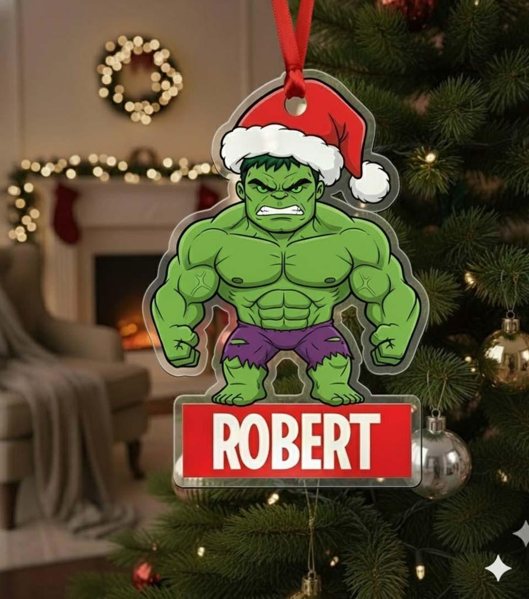 Personalized Marvel Hulk Christmas Ornament, Giant American Hero ...