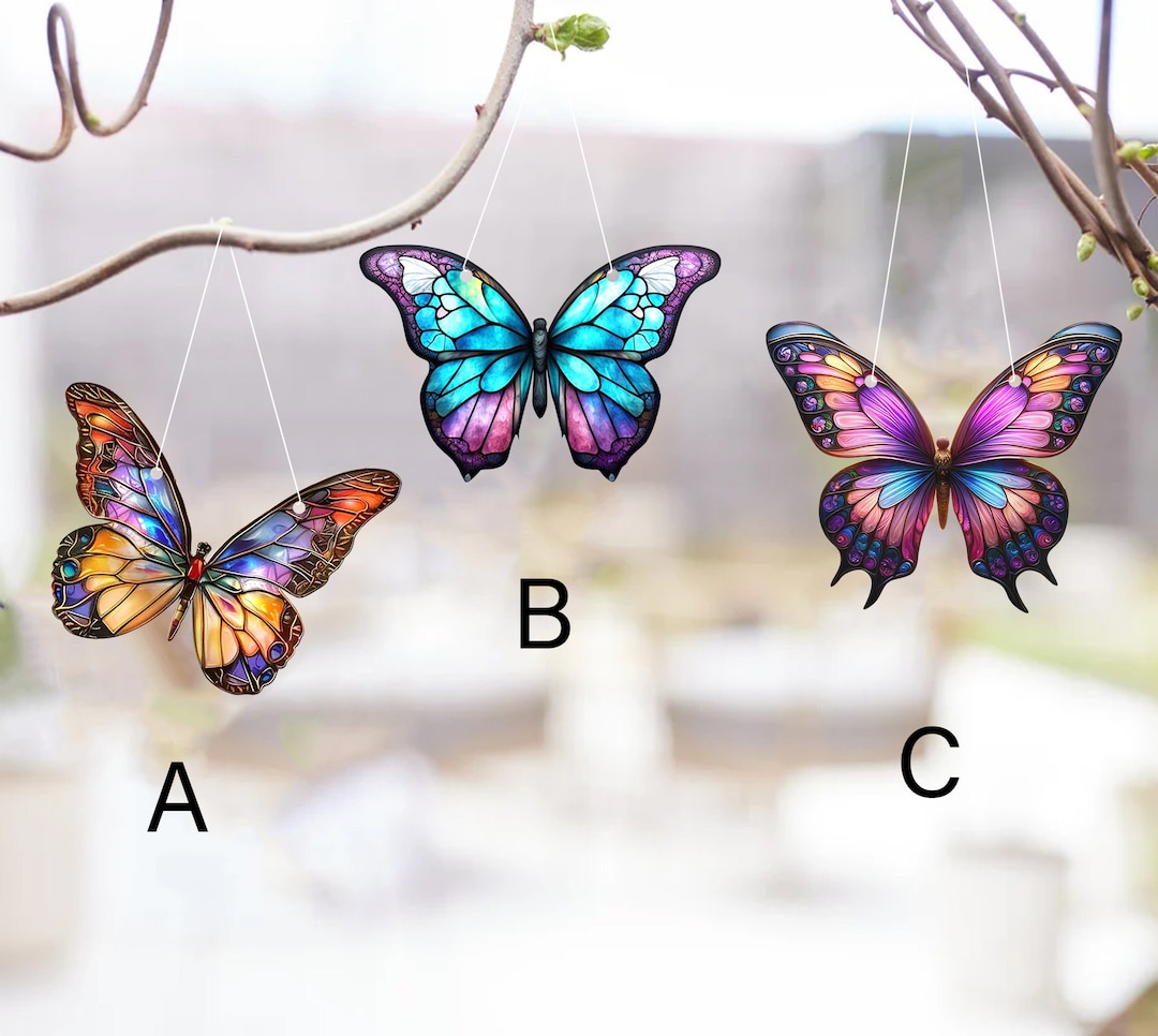 Butterfly Suncatcher, Butterfly Acrylic Window Hanging Decor, Butterfly ...