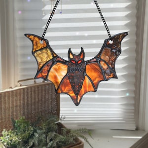 Bat Suncatcher Ornament, Gothic Bat Window Hanging Decor, Spooky ...