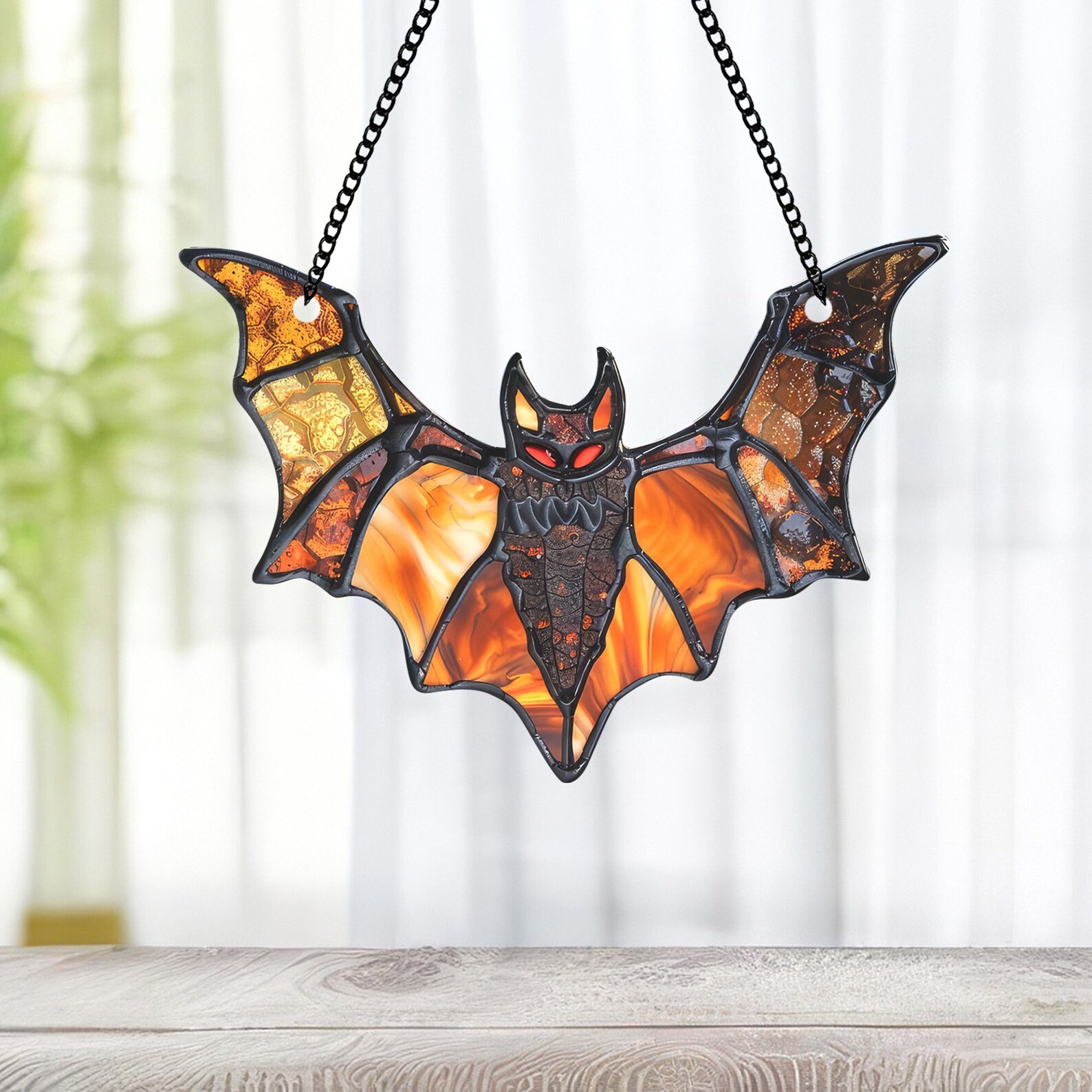 Bat Suncatcher Ornament, Gothic Bat Window Hanging Decor, Spooky ...