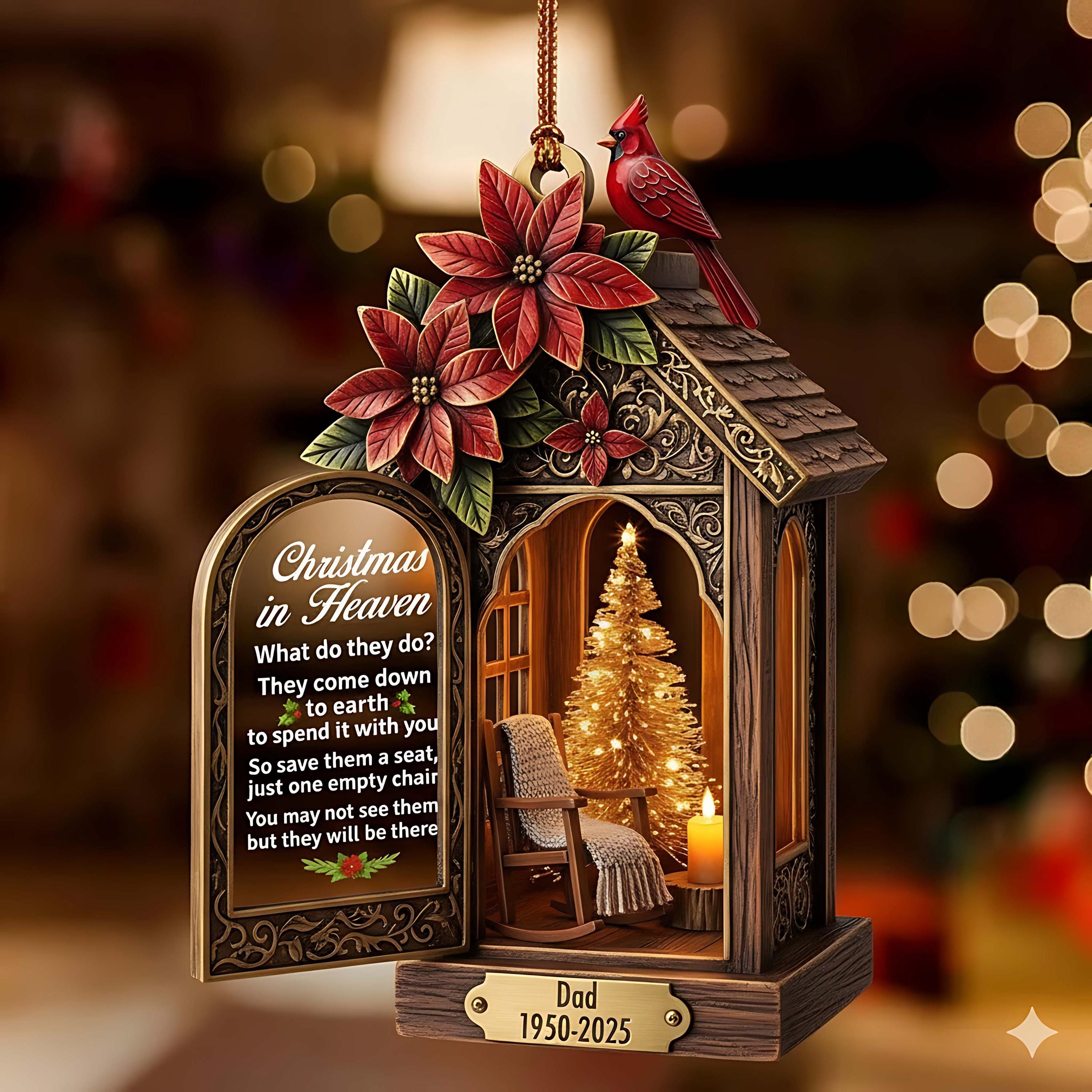 Personalized Empty Chair Remembrance Gift, Christmas in Heaven Memorial ...