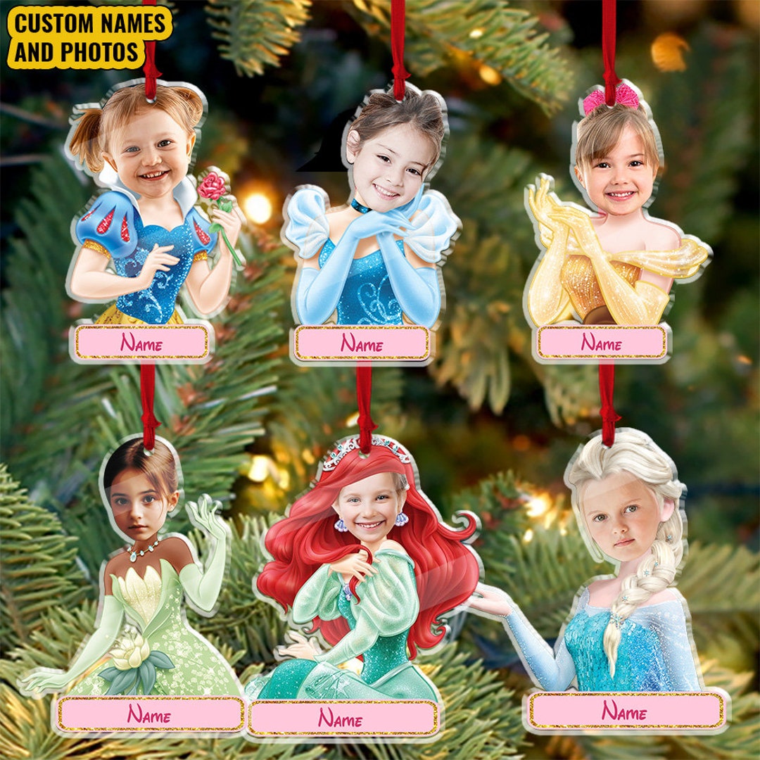 Personalized Name Princess Ornament, Custom Photo Princess Ornament ...