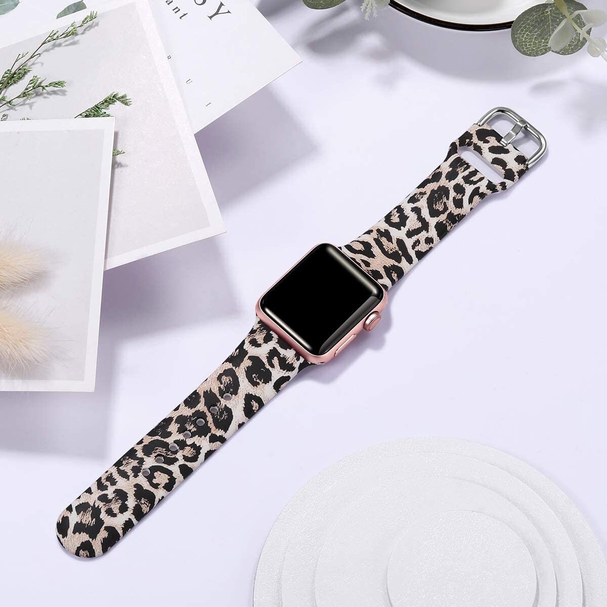 Leopard Print Apple Watch Strap With Buckle Animal Print - Etsy
