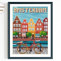 Amsterdam Houses 3 Cross Stitch Pattern: Dutch Architecture PDF Chart ...