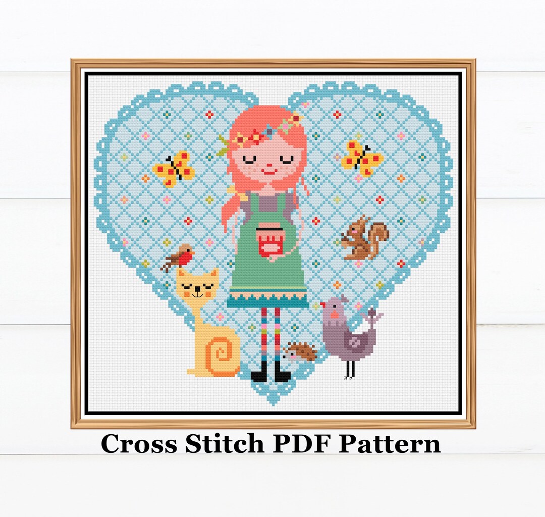 Little Girl Cross Stitch Pattern / Kids Crafts / Nursery Cross Stitch ...