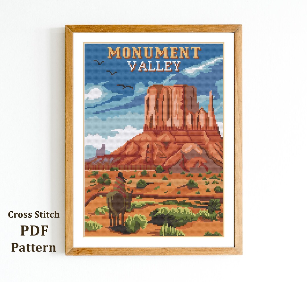 Monument Valley Cross Stitch Pattern / Utah Landscape / US National ...