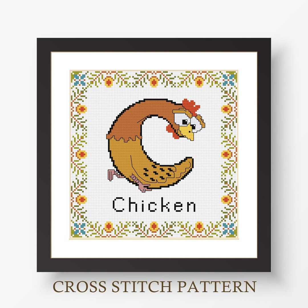 Letter- C Cross Stitch Pattern / Alphabet Cross Stitch / Nursery Decor ...