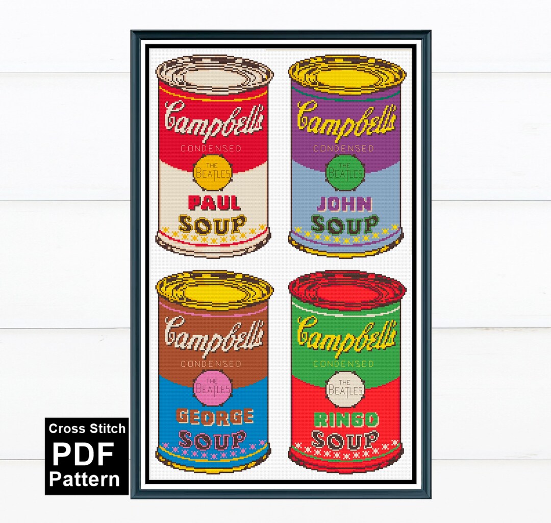 The Beatles Cross Stitch Digital Pattern /retro-pop-art-the Beatles ...