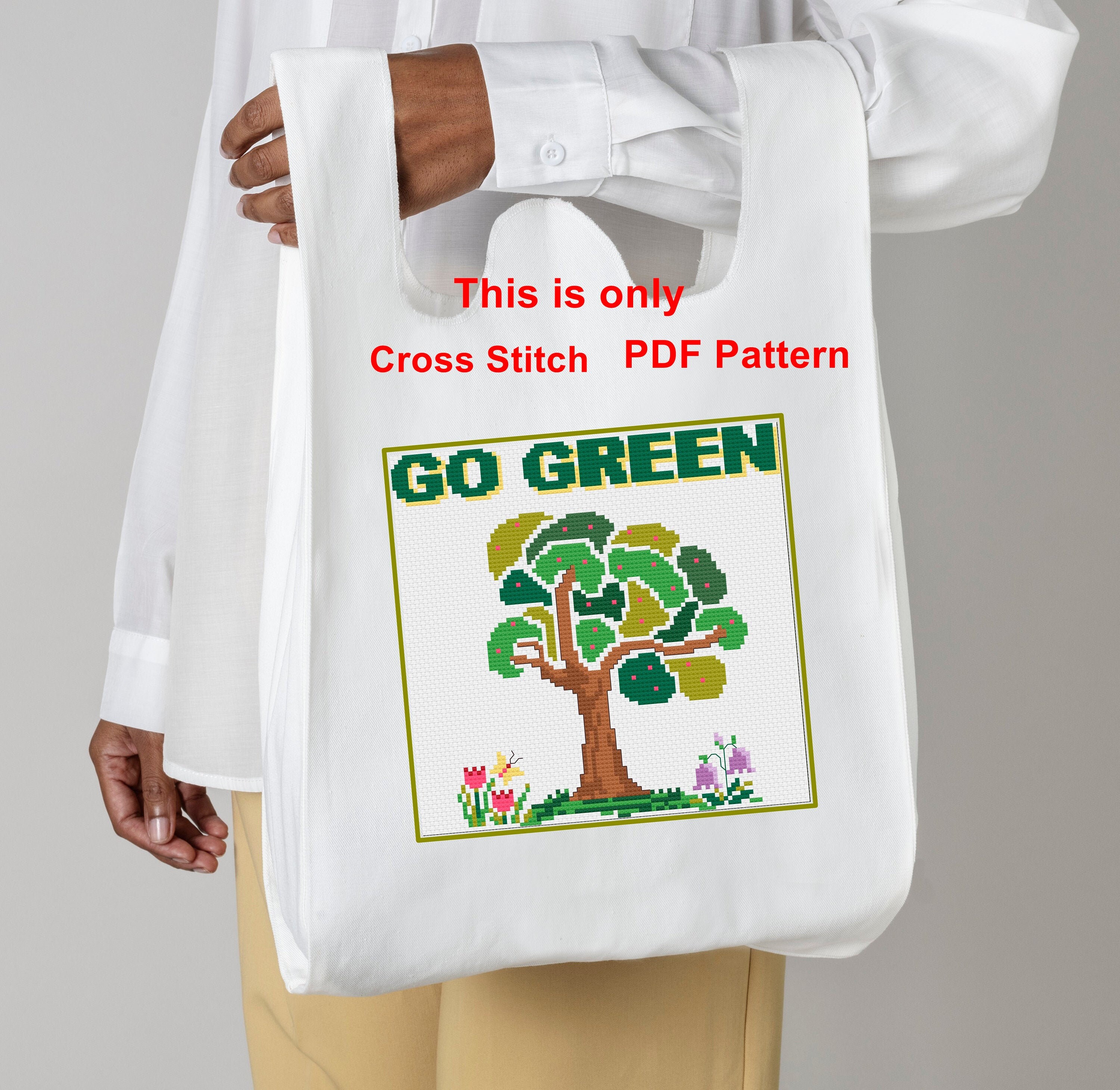 Go Green Cross Stitch Pattern / Modern Cross Stitch / Digital - Etsy