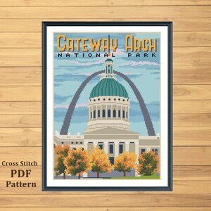Gateway Arch Cross Stitch Pattern / National Parks Landscape ...