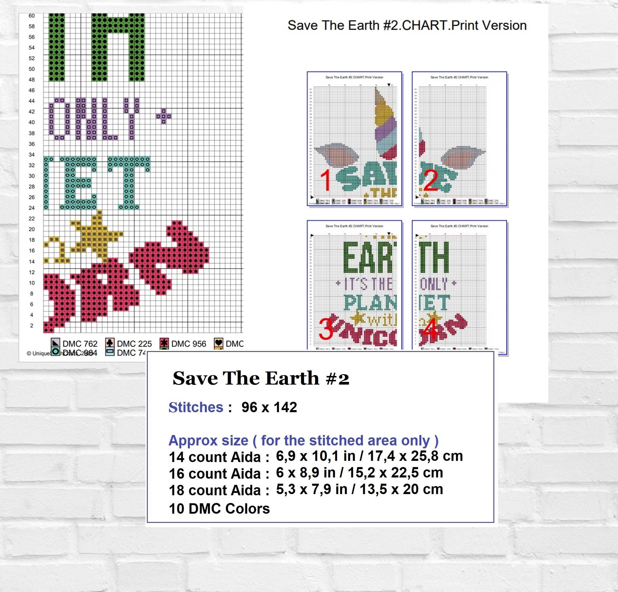 Save the Earth 2 Cross Stitch Pattern / Environment Cross - Etsy
