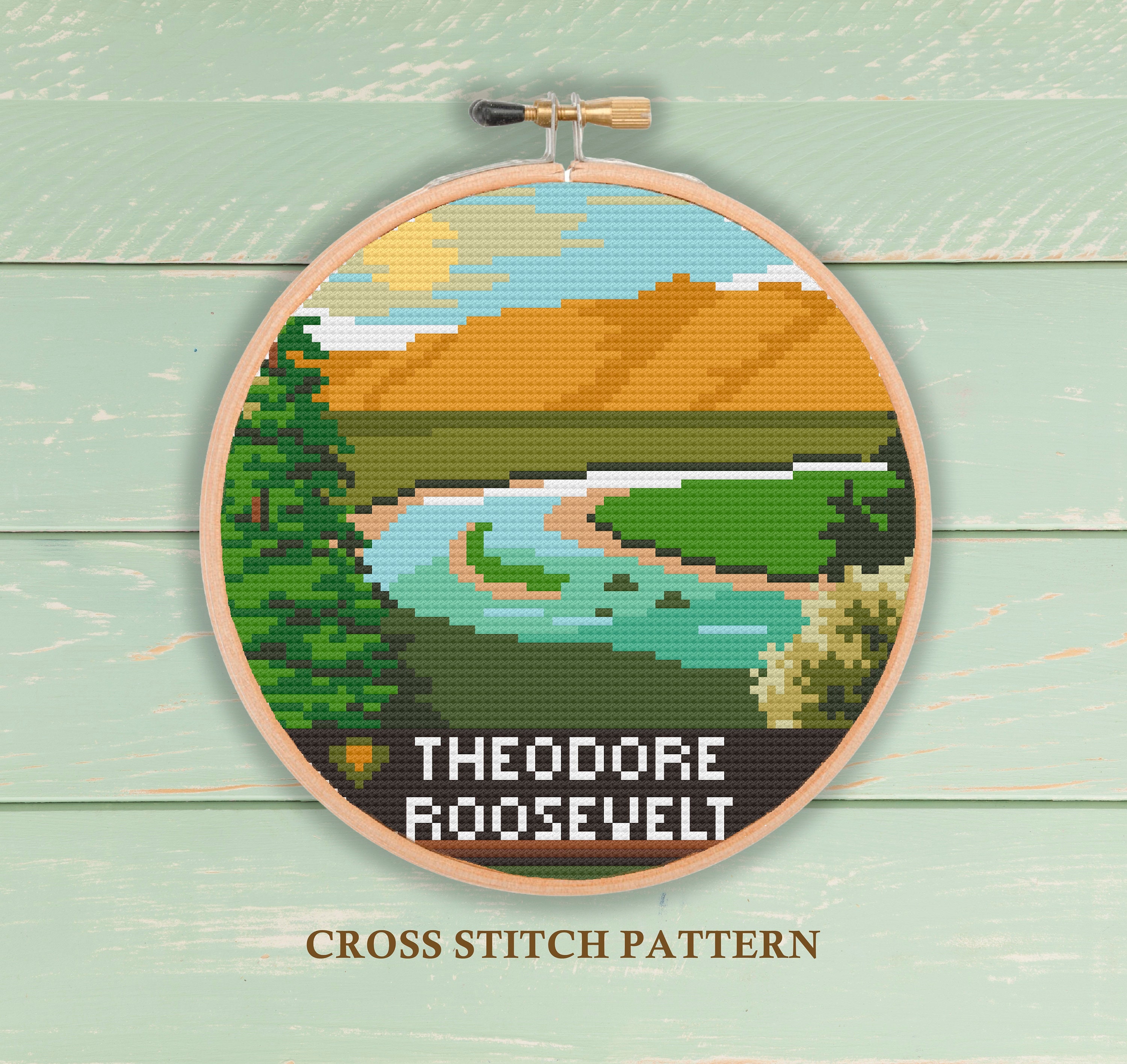 Theodore Roosevelt Cross Stitch Pattern / National Park / American ...