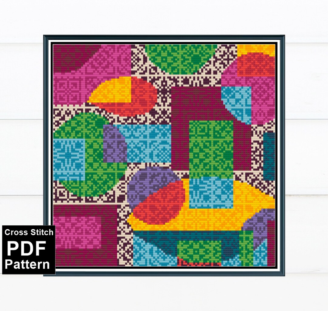 Abstract Cross Stitch Pattern / Famous Painting Cross Stitch / Digital ...