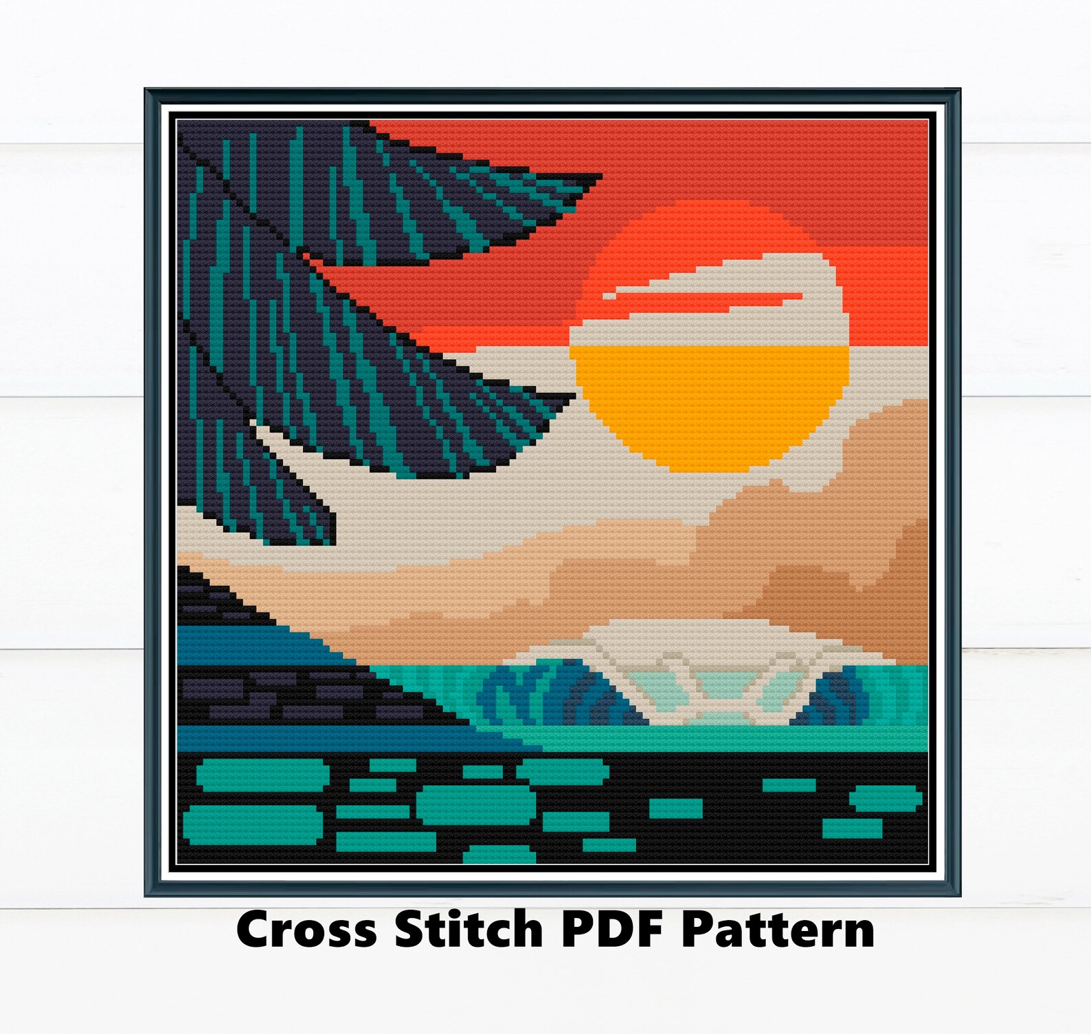 Modern Art Painting Cross Stitch Pattern / Famous Painting Cross Stitch ...