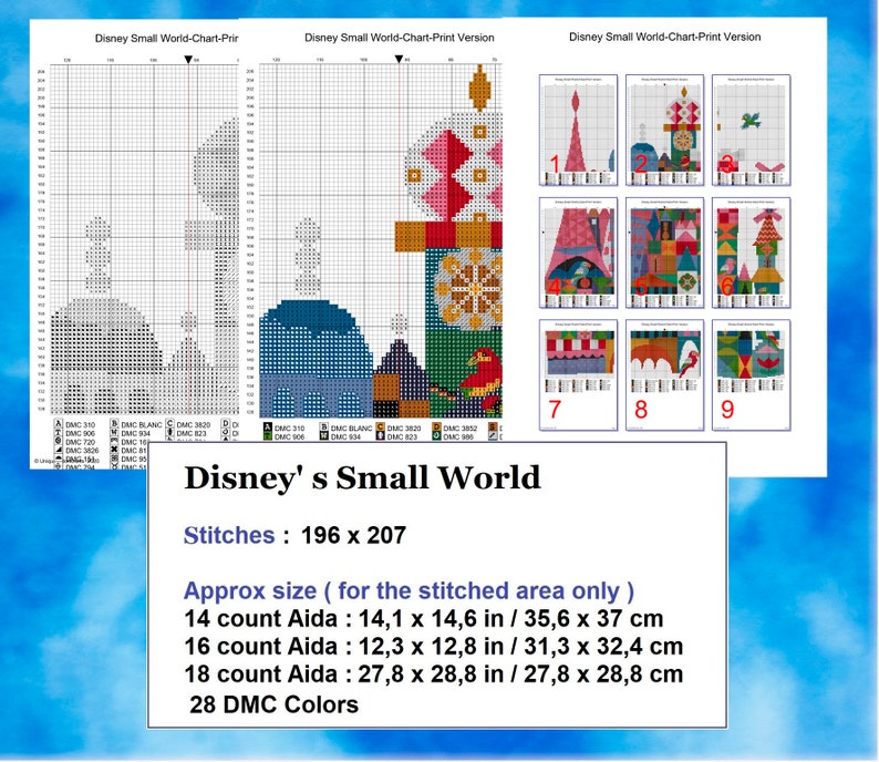 Small World Cross Stitch PDF Pattern / Embroidery / Needlepoint ...