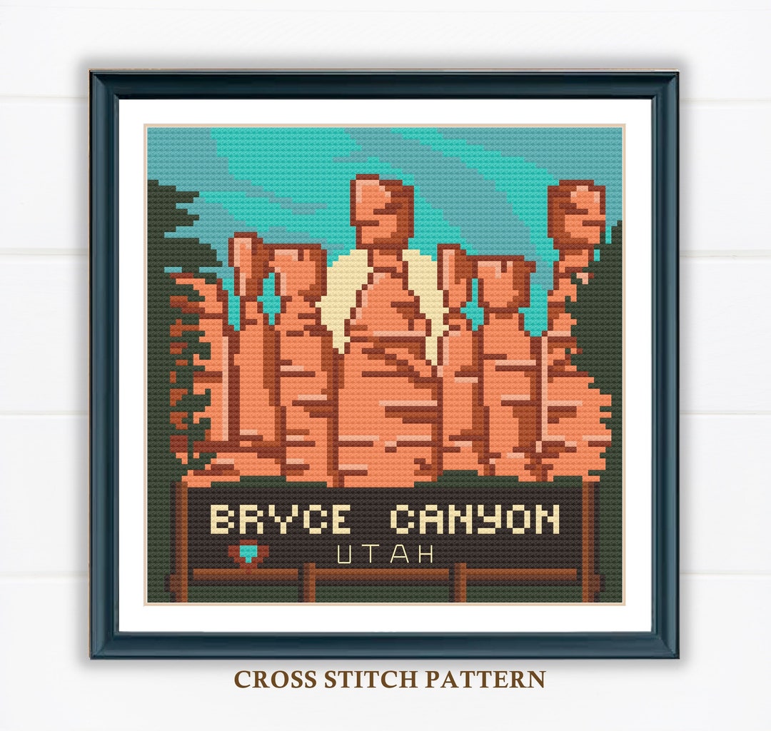 Bryce Canyon National Park Cross Stitch Pattern: Utah Landscape ...