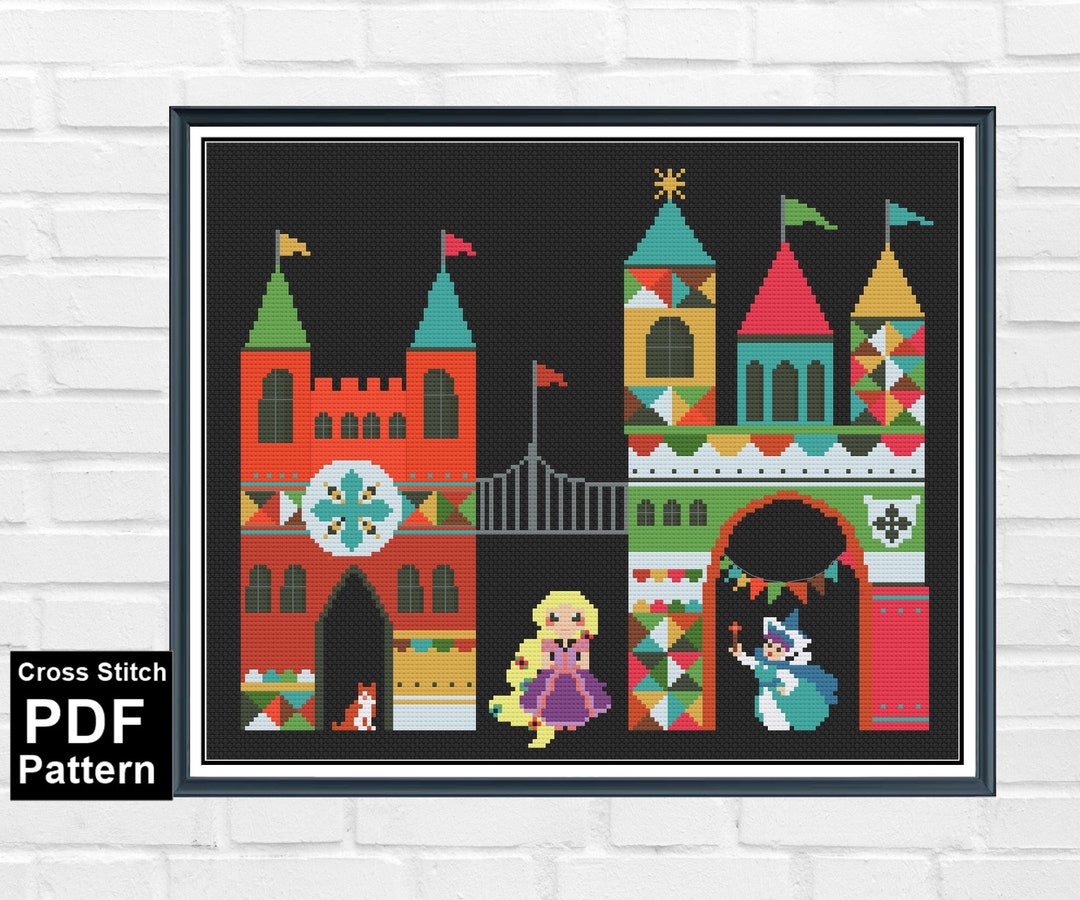 Princess 's Castle Cross Stitch Pattern / Embroidery / Instant Download ...