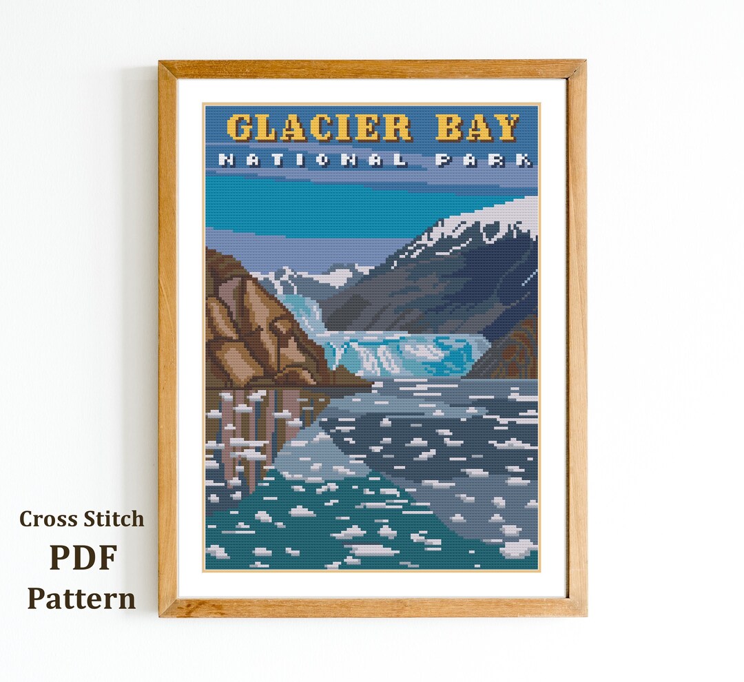Glacier Bay Cross Stitch Pattern - National Park Counted Cross Stitch ...