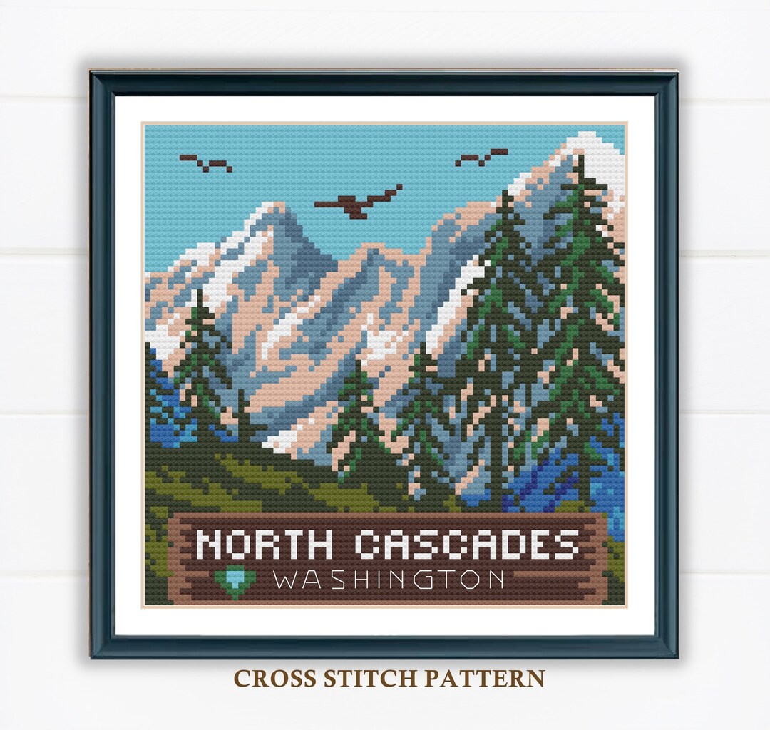 North Cascades Cross Stitch Pattern / National Park / American ...