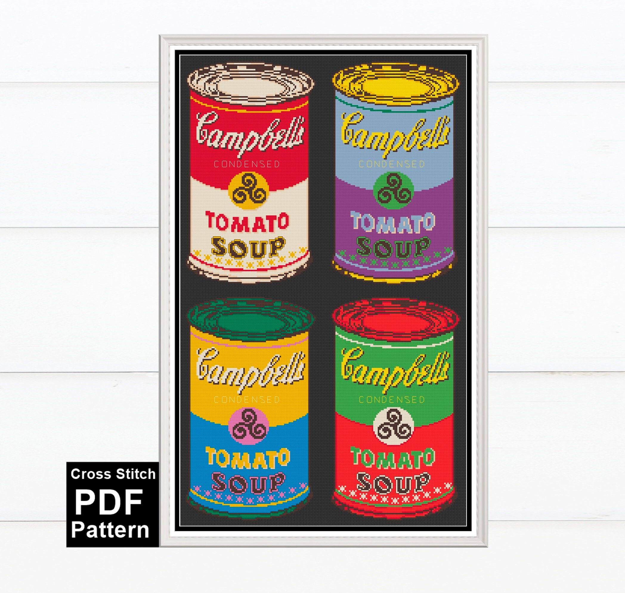 Pop Art Cross Stitch Pattern / Andy Warhol Campbell's Soup - Etsy
