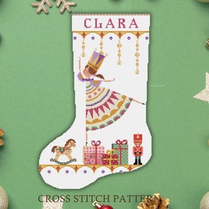 Nutcracker-clara Cross Stitch Pattern / Christmas Stocking Pattern / Needlepoint / Christmas ...