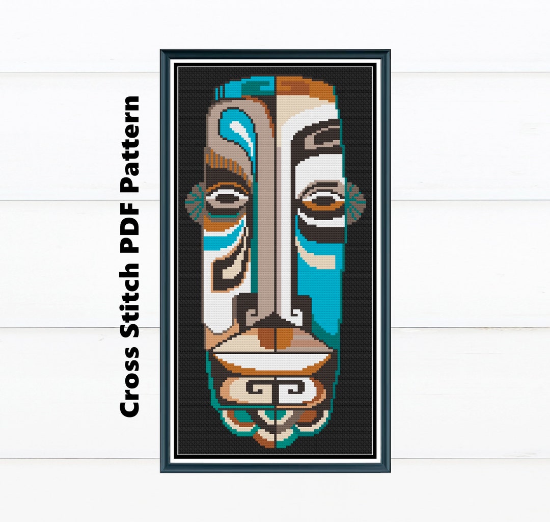 African Art Cross Stitch Pattern / African Mask Cross Stitch / Instant ...
