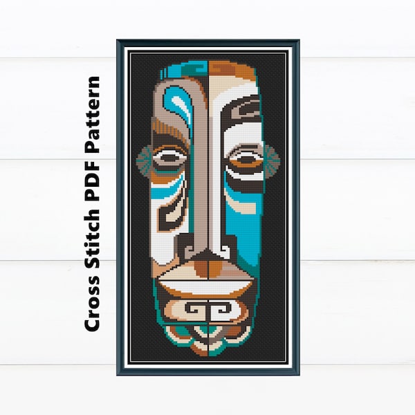 African Mask Cross Stitch - Etsy
