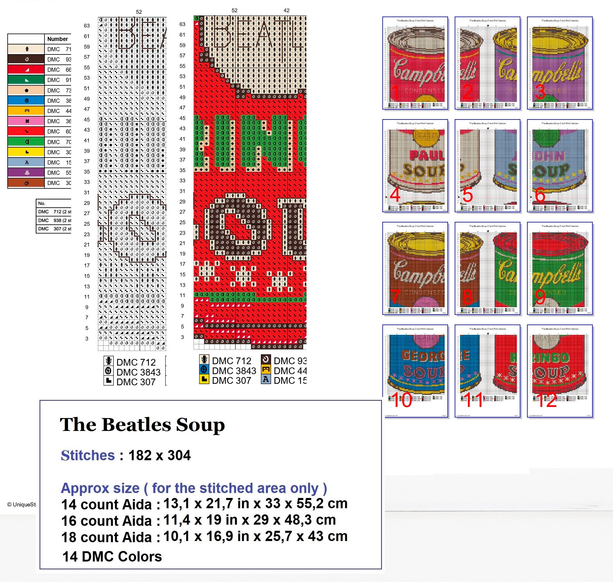 The Beatles Cross Stitch Digital Pattern /retro-pop-art-the | Etsy