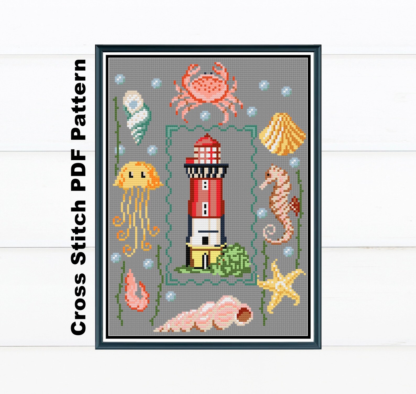 Sea Life Cross Stitch Digital Pattern / Under The Sea | Etsy