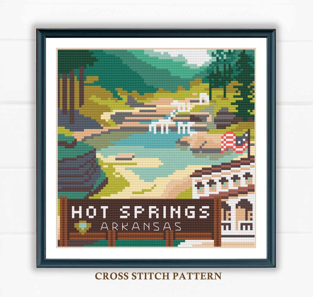 Mini Hot Springs Cross Stitch Pattern / Needlepoint /national Park ...