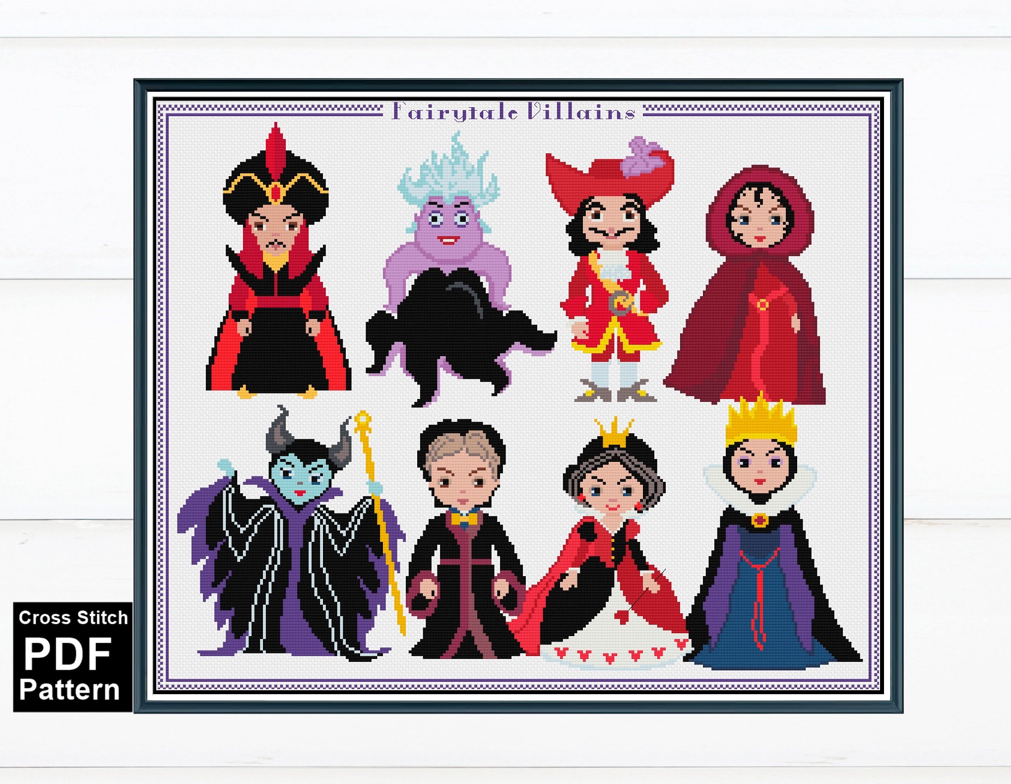 Cartoons Villains Cross Stitch Digital Pattern / Cartoons Embroidery ...