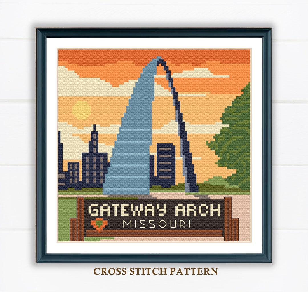 Gateway Arch Cross Stitch Pattern: National Park Needlepoint (PDF) - Etsy
