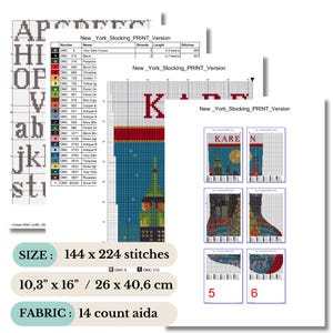New York City Cross Stitch Pattern / Christmas Stocking Pattern / Needlepoint / Christmas Decor ...