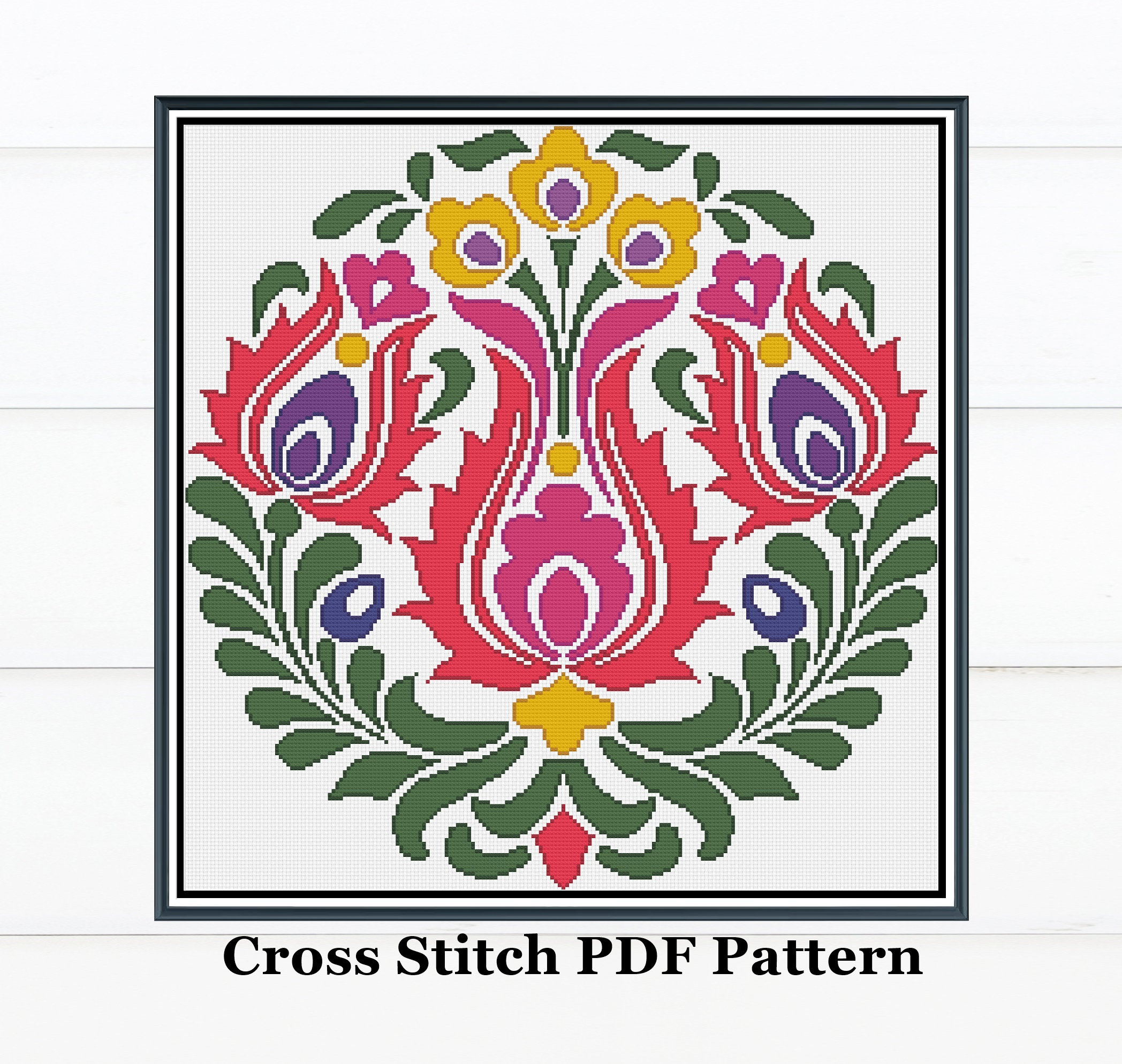 Hungarian Folk Art Motif 5 Cross Stitch Pattern / Traditional | Etsy