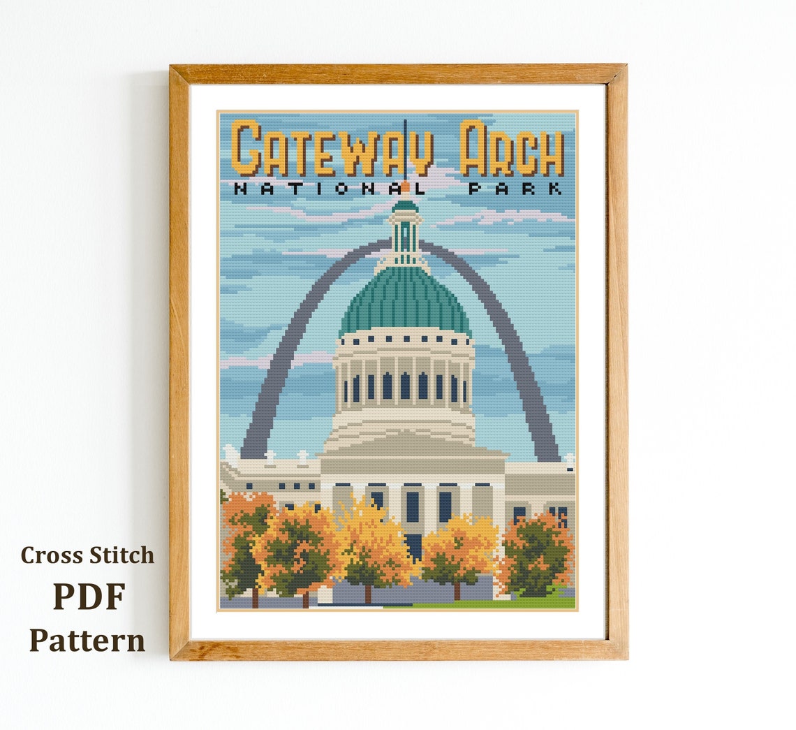 Gateway Arch Cross Stitch Pattern / National Parks Landscape ...