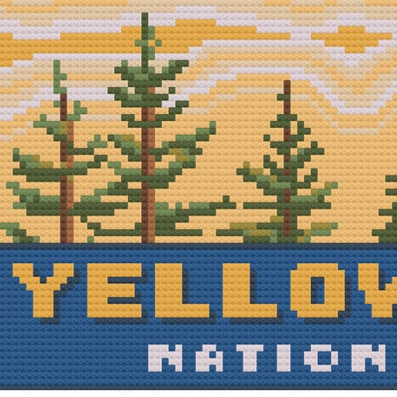 Instant Download PDF Yellowstone Cross Stitch Pattern Digital Pattern ...