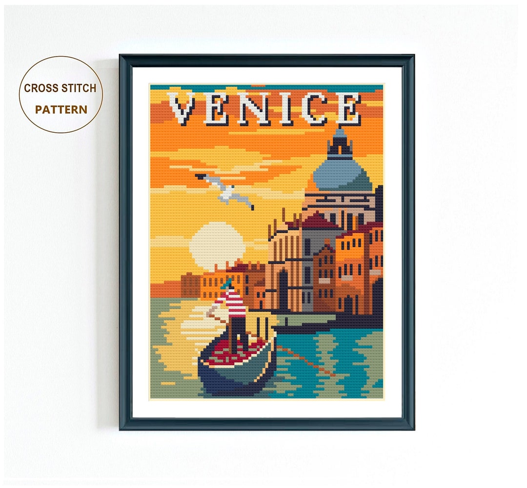 Venice Italy Cross Stitch Pattern: Landscape Needlepoint (PDF File) - Etsy
