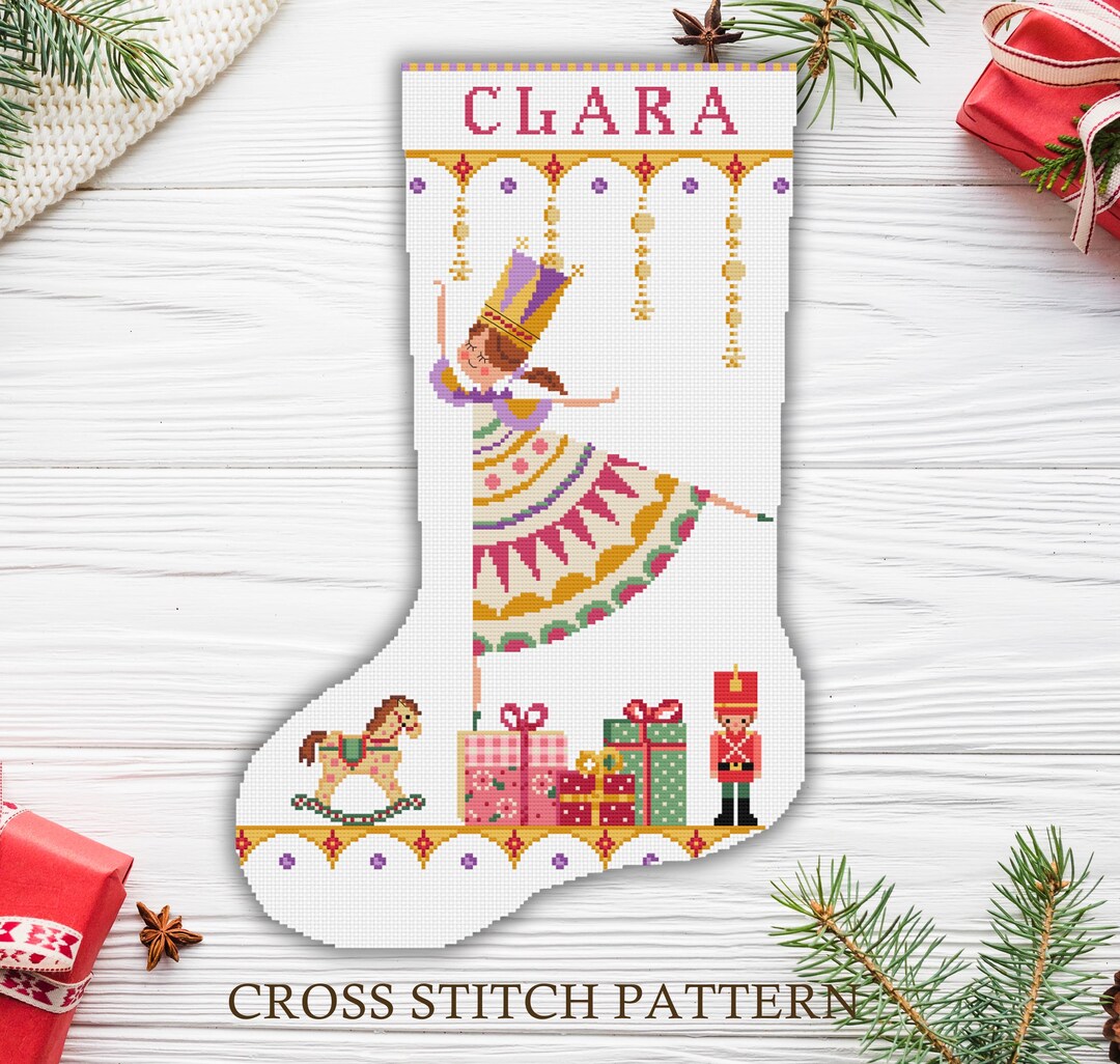 Nutcracker-clara Cross Stitch Pattern / Christmas Stocking Pattern / Needlepoint / Christmas ...