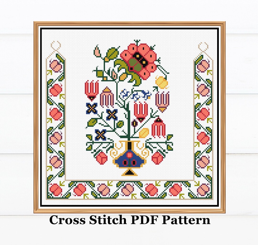 Antique Turkish Ottoman Sampler #1 Cross Stitch Digital Pattern ...