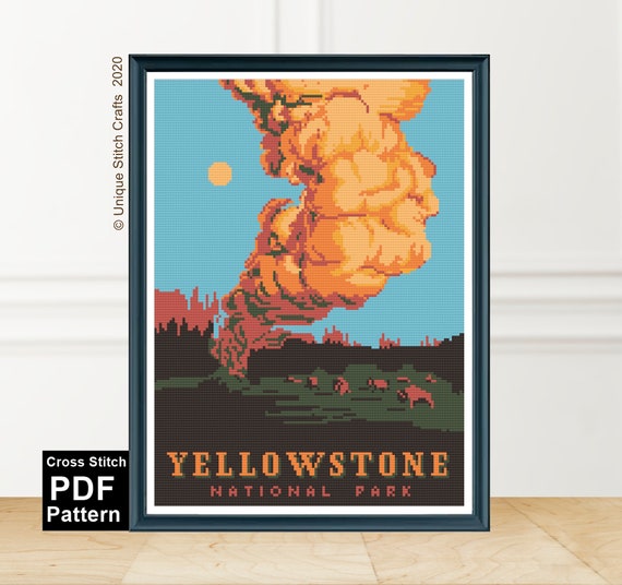 Instant Download PDF Yellowstone Cross Stitch Pattern Digital Pattern ...